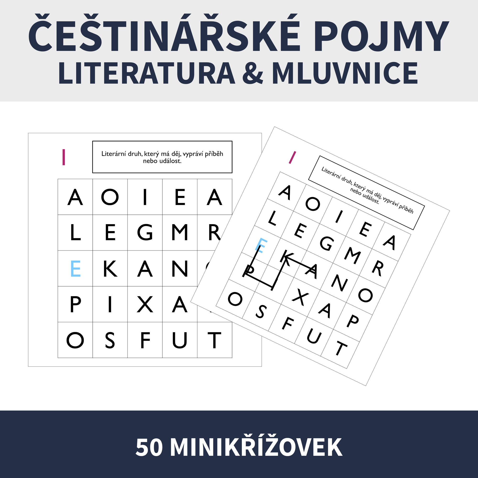 ČEŠTINÁŘSKÉ POJMY (literatura, mluvnice, křížovky) - Český jazyk | UčiteléUčitelům.cz